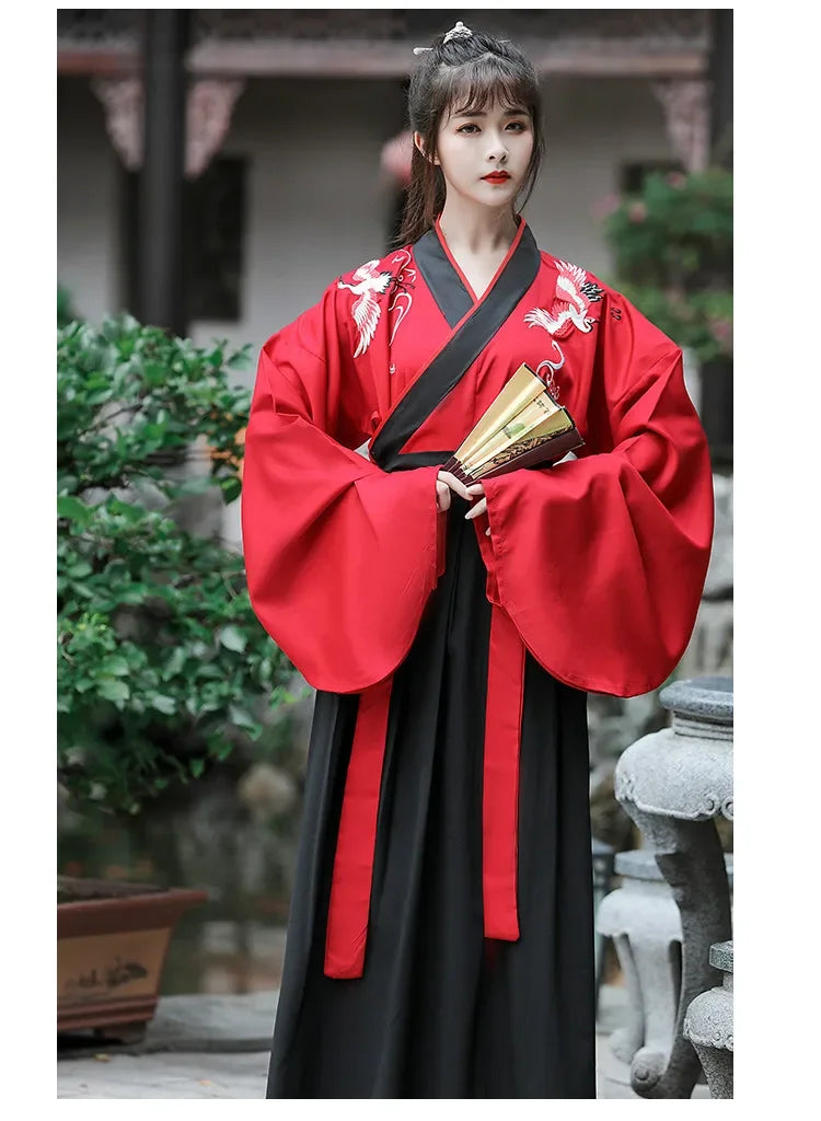 Red and Black Japanese Kimono
